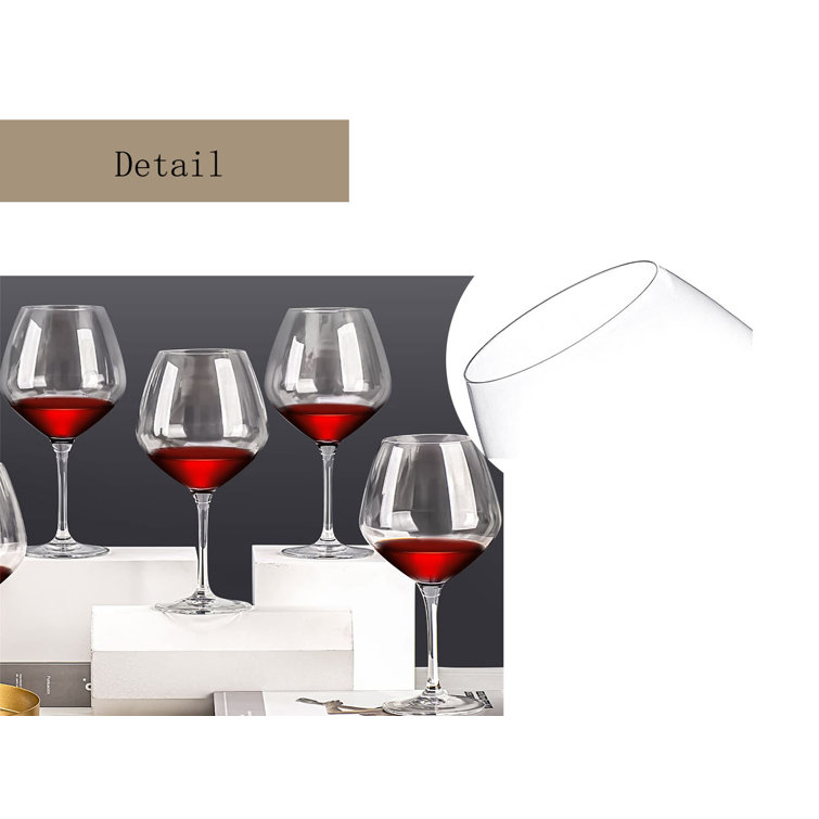 Eternal Night 4 Piece 28oz Glass Red Wine Glass Glassware Set